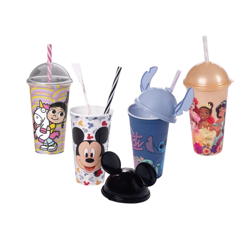 Vaso Plástico Milkshake Con Pajita 500 Ml Varios Diseños Personajes ...